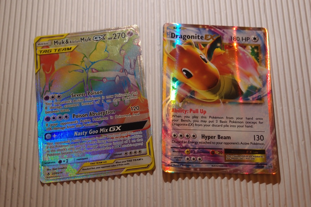 爛泥獸 Muk & Alolan Muk GX TAG TEAM or 啟暴龍 Dragonite EX Lot/each FULL ART ...