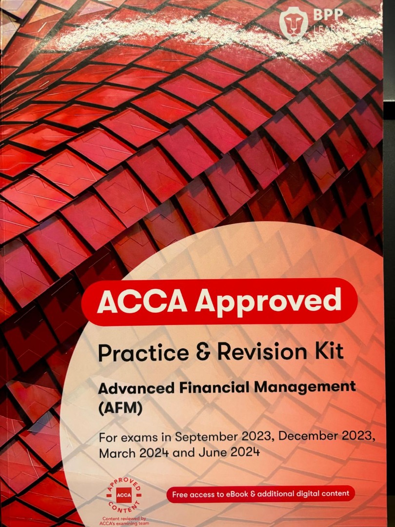 ACCA Advanced Financial Management (AFM) text book and revision kits ...