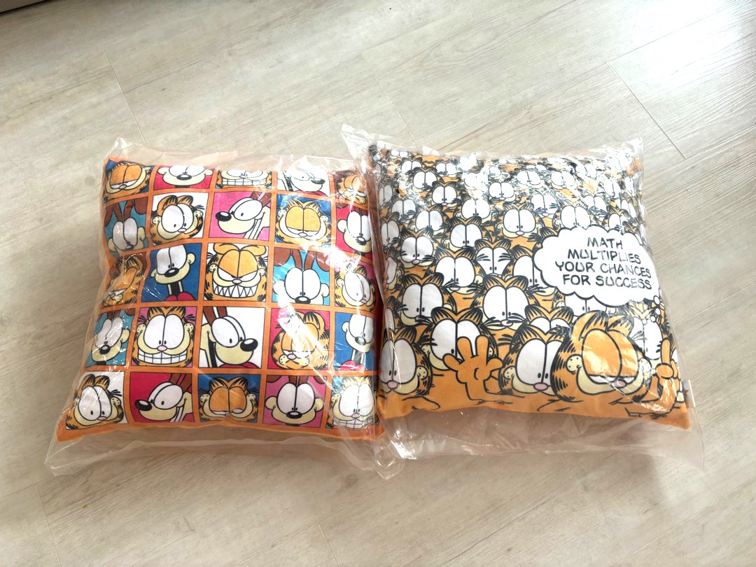 BN Garfield Square Cushions, Hobbies & Toys, Toys & Games on Carousell