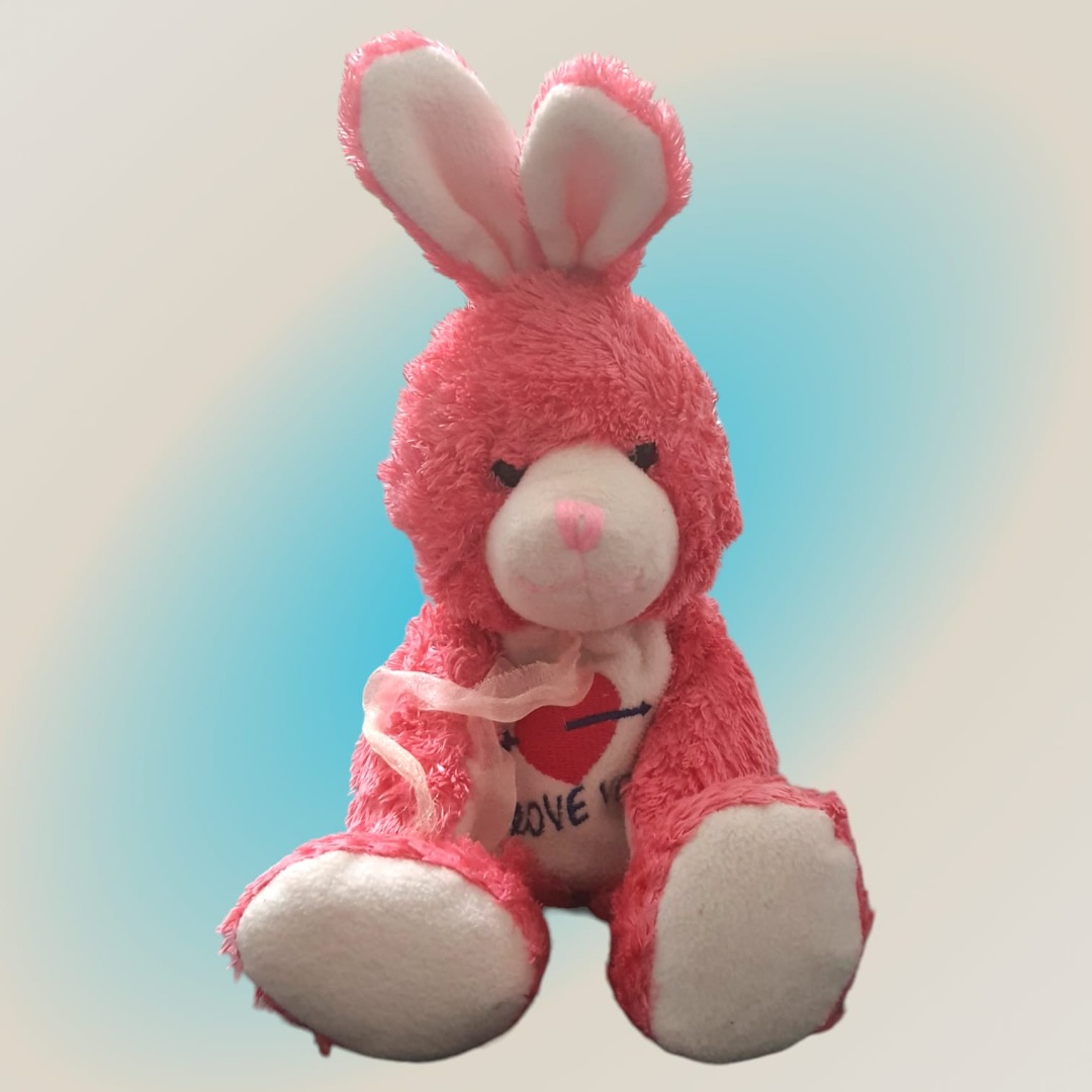 Boneka Kelici Bunny Rabbit Warna Pink Putih I love You -Bisa duduk Atau ...