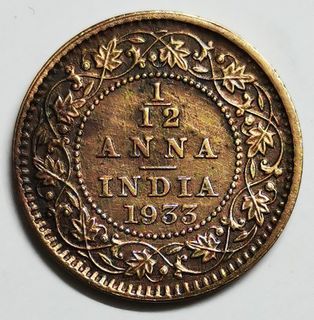 C97: 1/12 Anna KGV India Coin AU/UNC, Hobbies & Toys, Collectibles ...
