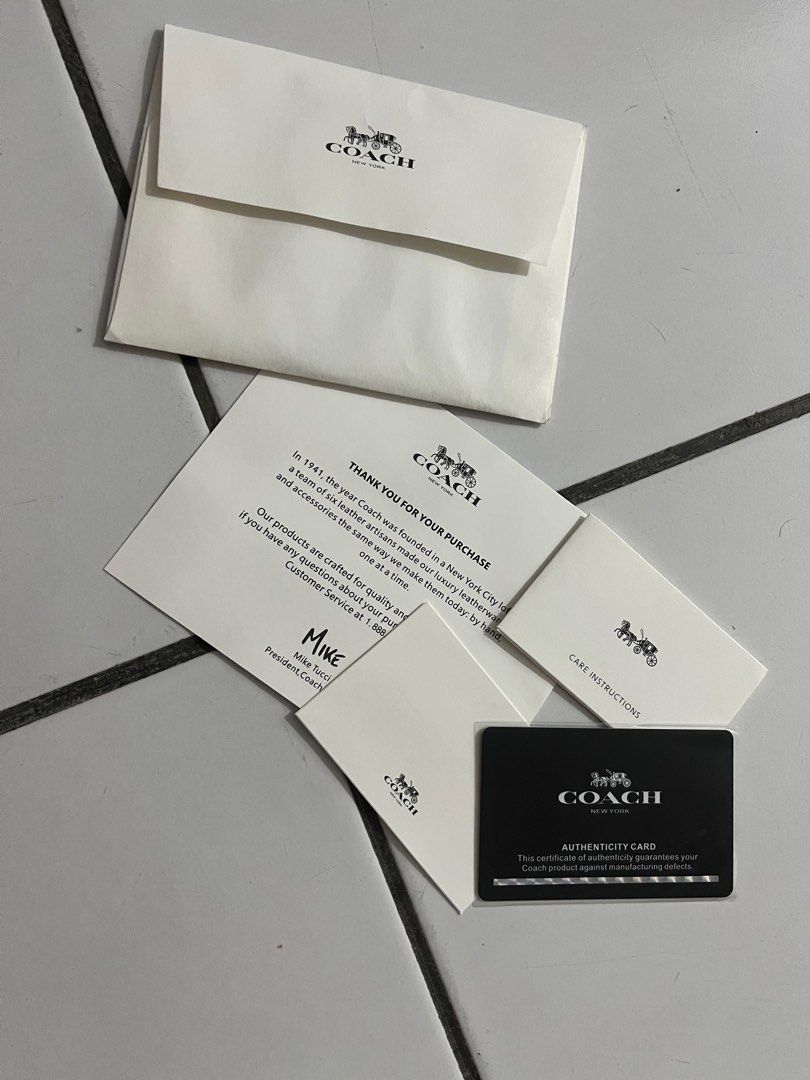 coach certif auth & care card, Serba Serbi, Others di Carousell