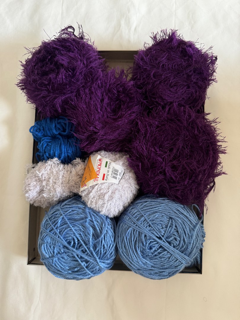 Blue and purple knitting yarn pack, Hobbies & Toys, Stationery & Craft ...