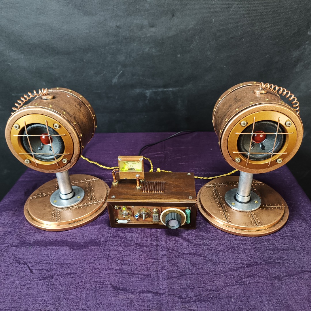 Custom-Made STEAMPUNK Bluetooth Amplifier & CAMBRIDGE SOUNDWORKS ...