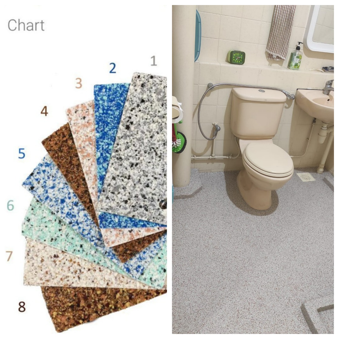 Epoxy floor #Toilet Overlay #Toilet Epoxy #Toilet wall and floor ...