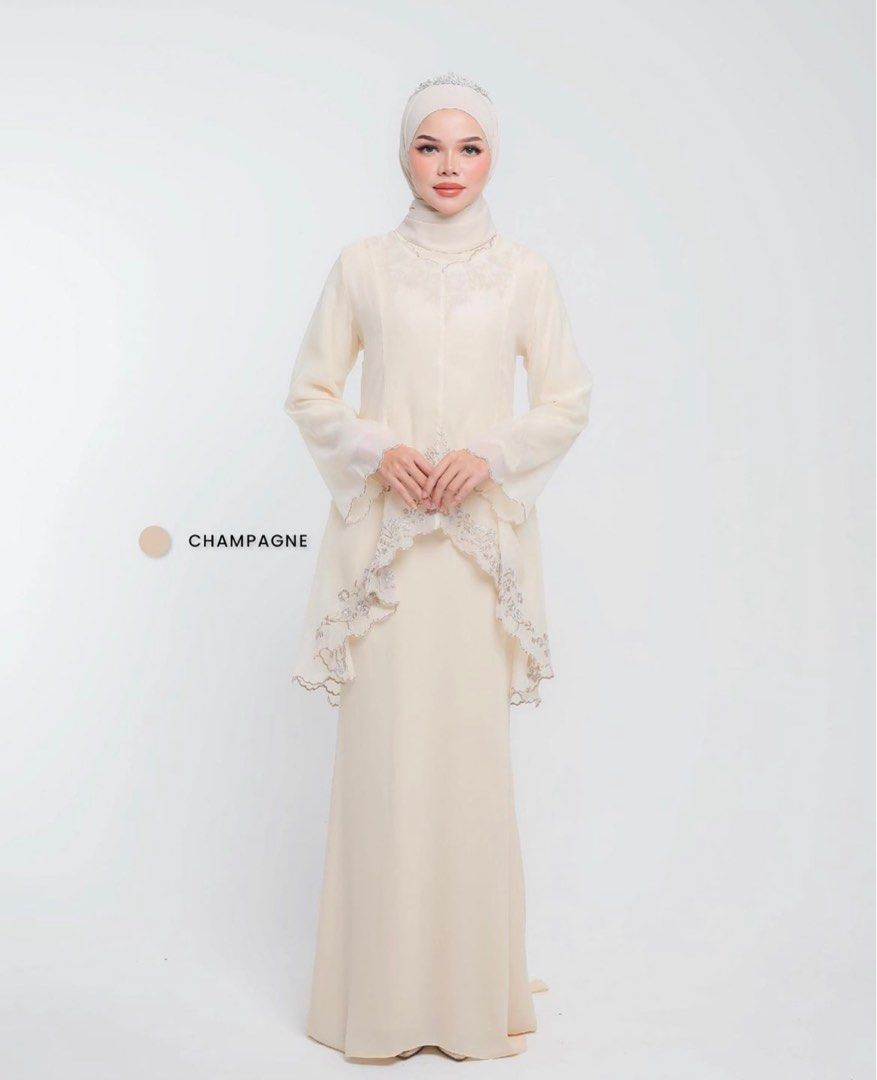 Fahara Dress Hijabistahub in Champagne, Women's Fashion, Muslimah ...