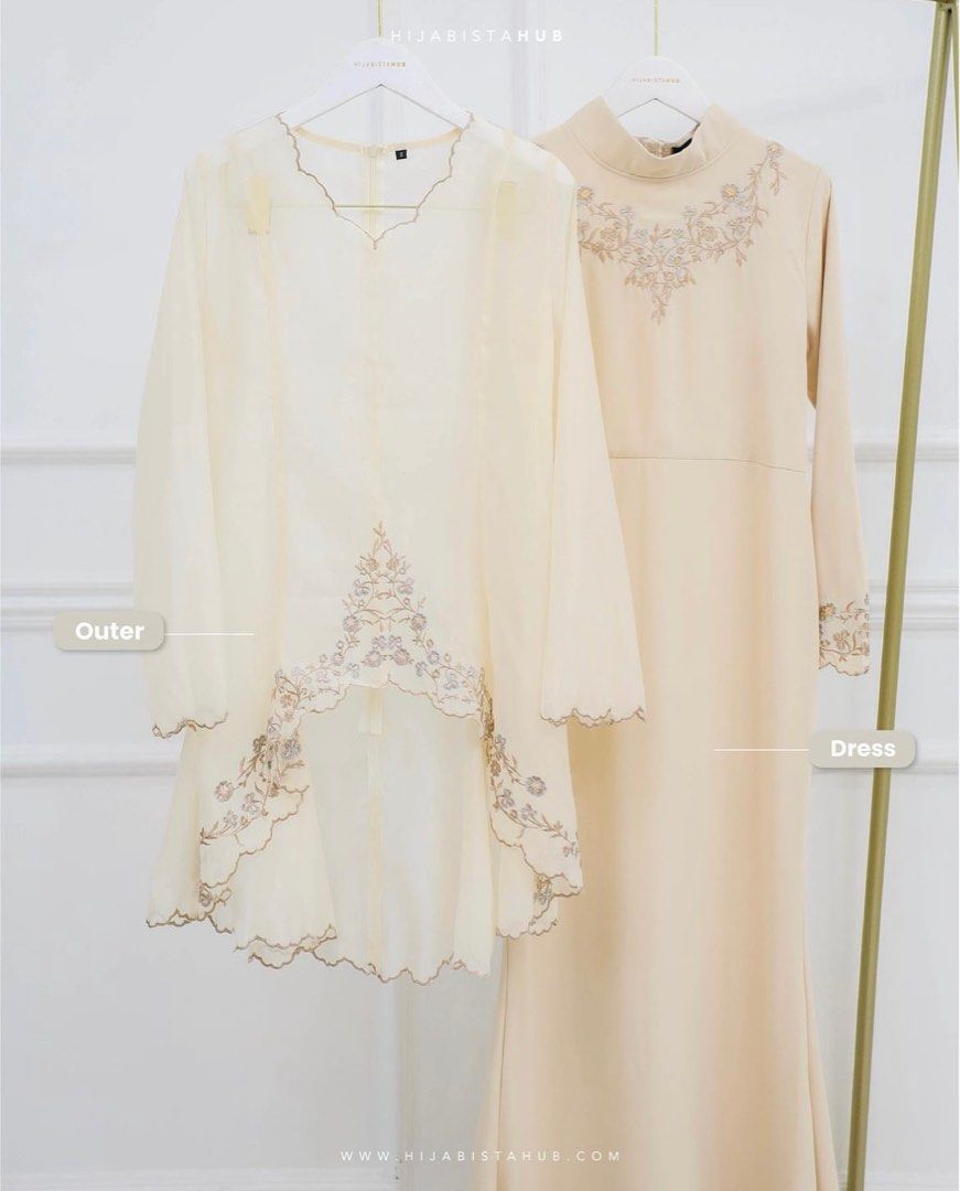 Fahara Dress Hijabistahub in Champagne, Women's Fashion, Muslimah ...