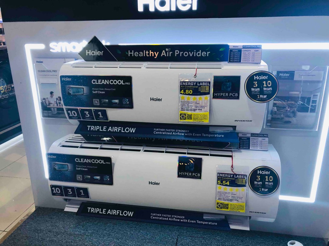 HAIER SPLIT TYPE INVERTER AIR CONDITIONER, TV & Home Appliances, Air ...