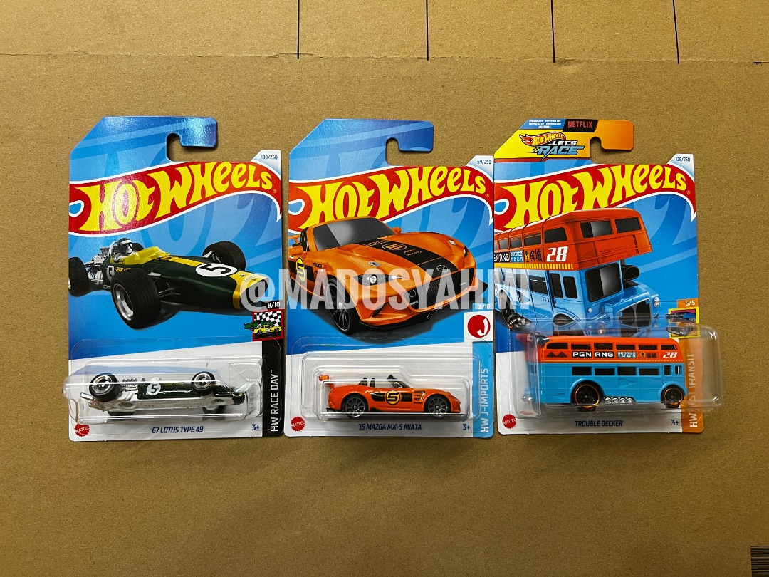 Hot Wheels Lot Lotus - Miata - Bus Penang, Hobbies & Toys, Toys & Games ...