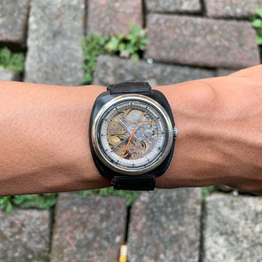 Jam tangan vintage citizen skeleton automatic, Fesyen Pria, Jam Tangan ...