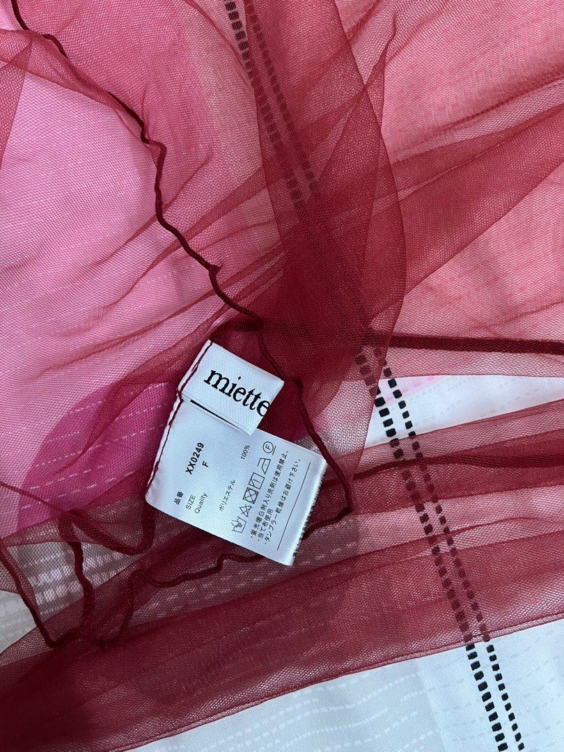 Japanese brand Miette sheer top red, Women's Fashion, Tops, Longsleeves ...