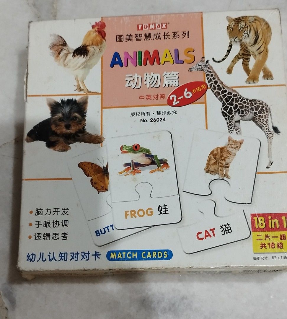 Jigsaw puzzle & match cards, Hobbies & Toys, Toys & Games on Carousell