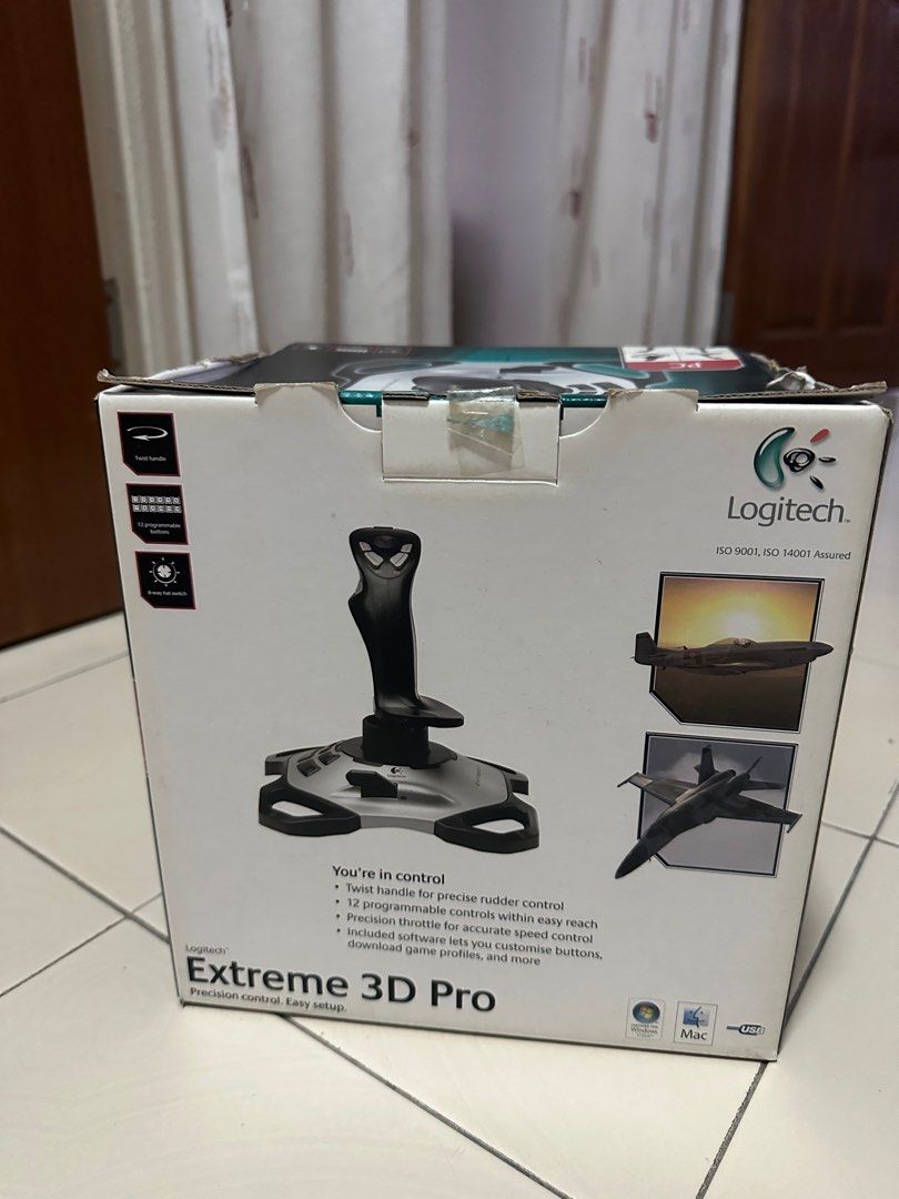 Logitech Extreme 3D Pro twist handle rudder control, Video Gaming ...