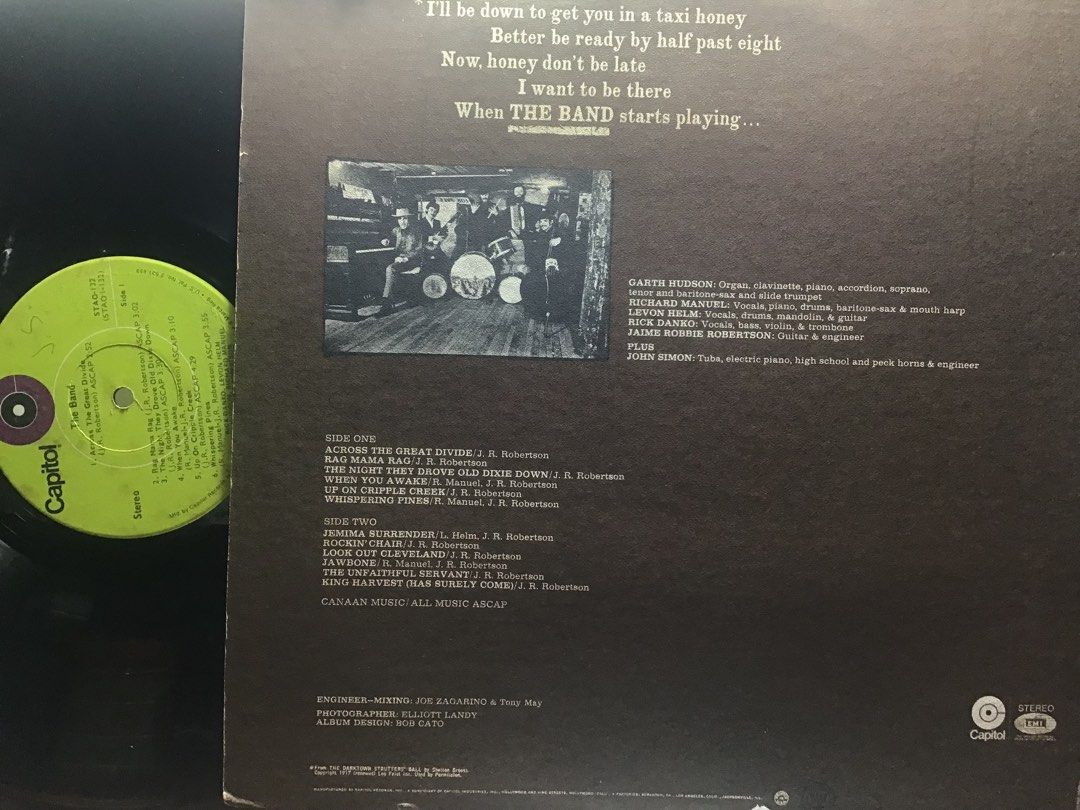 LP The Band - Self Titled (Robbie Robertson Levon Helm Rick Danko OOP ...