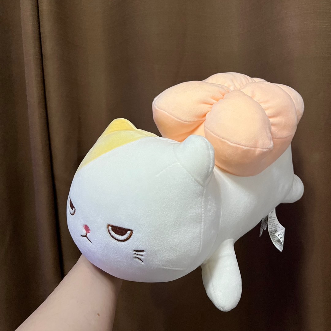 Miniso Angry Cat with Shrimp Sushi Ebi Stuffed Plush Toy, Hobbies ...