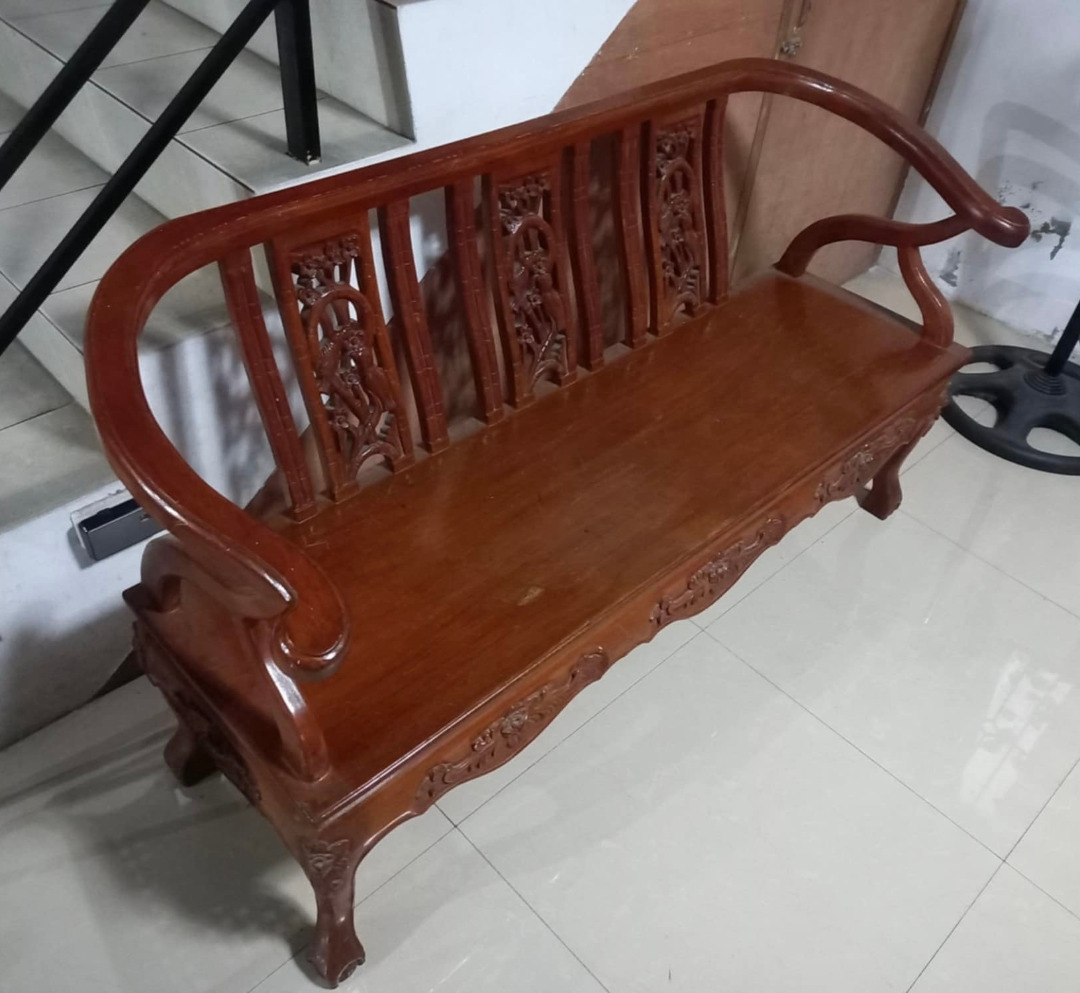 Solid Narra Wood Sofa Set (3 pcs), Furniture & Home Living, Furniture ...