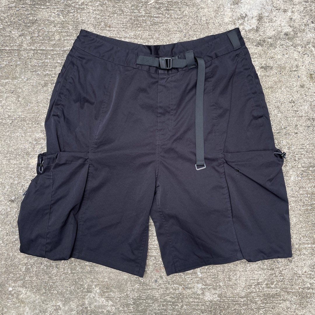 Nine Point Nine - Black Techwear Utility Journey Shorts, Men's Fashion ...