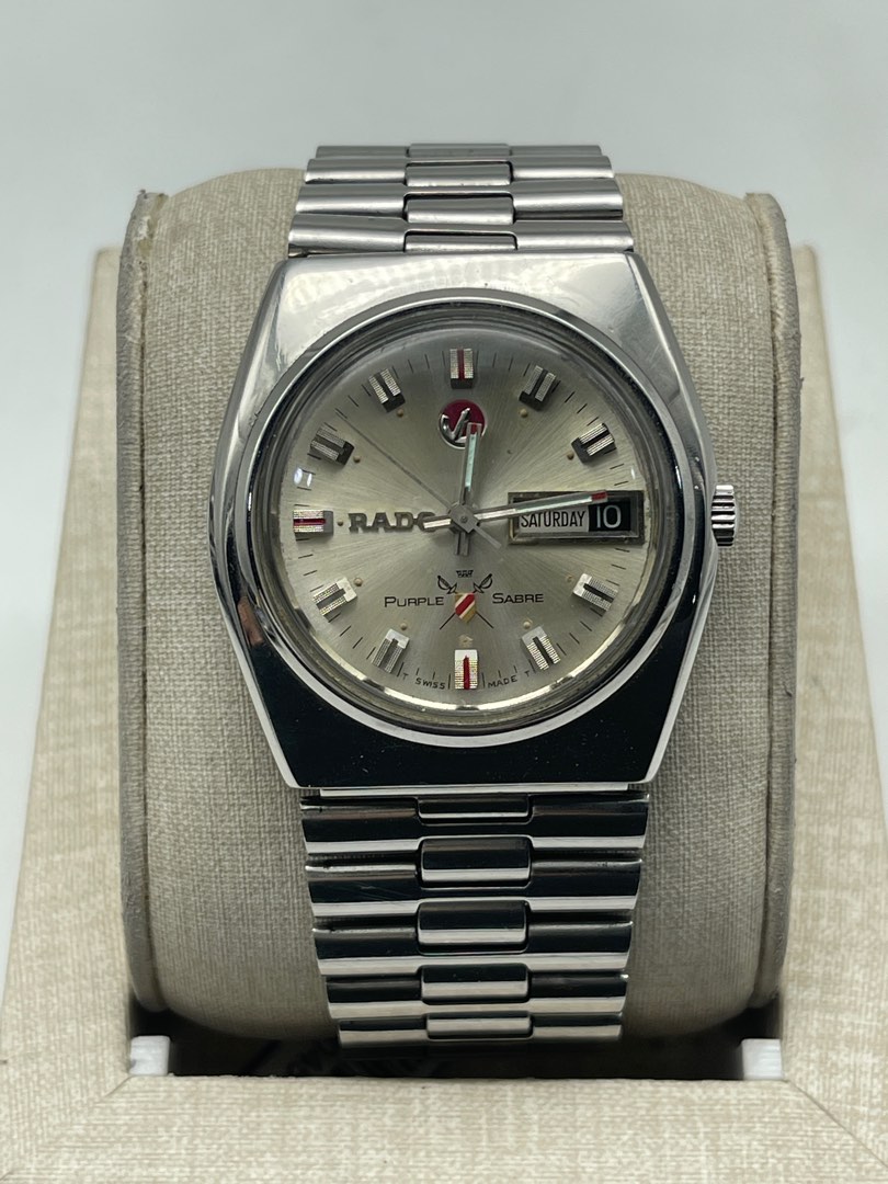 Rado Purple Sabre Silver Dial Steel, Luxury, Watches on Carousell
