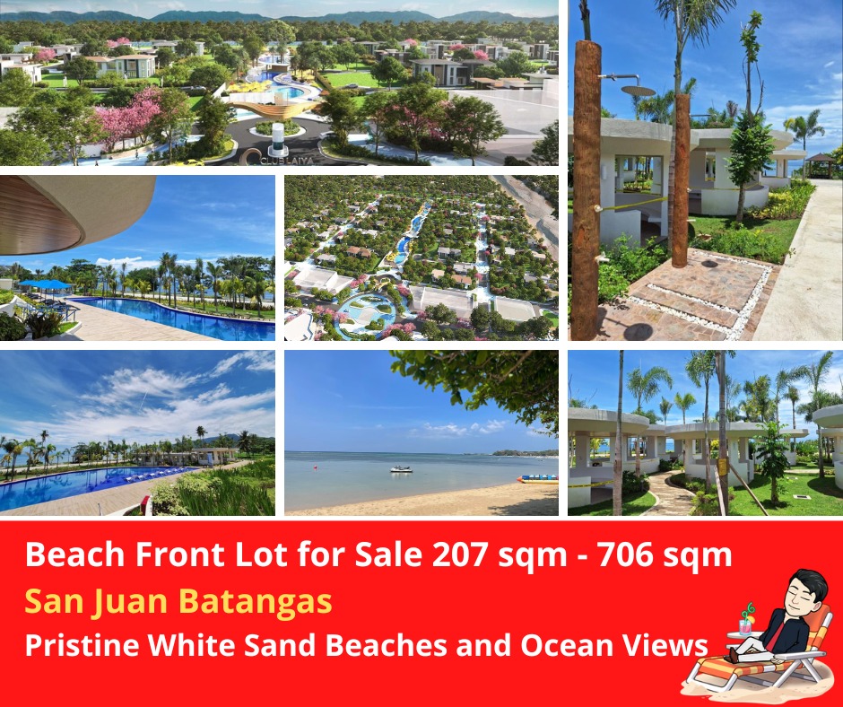 San Juan Batangas Beach Front Lot for Sale 207 sqm - 706 sqm Pristine ...