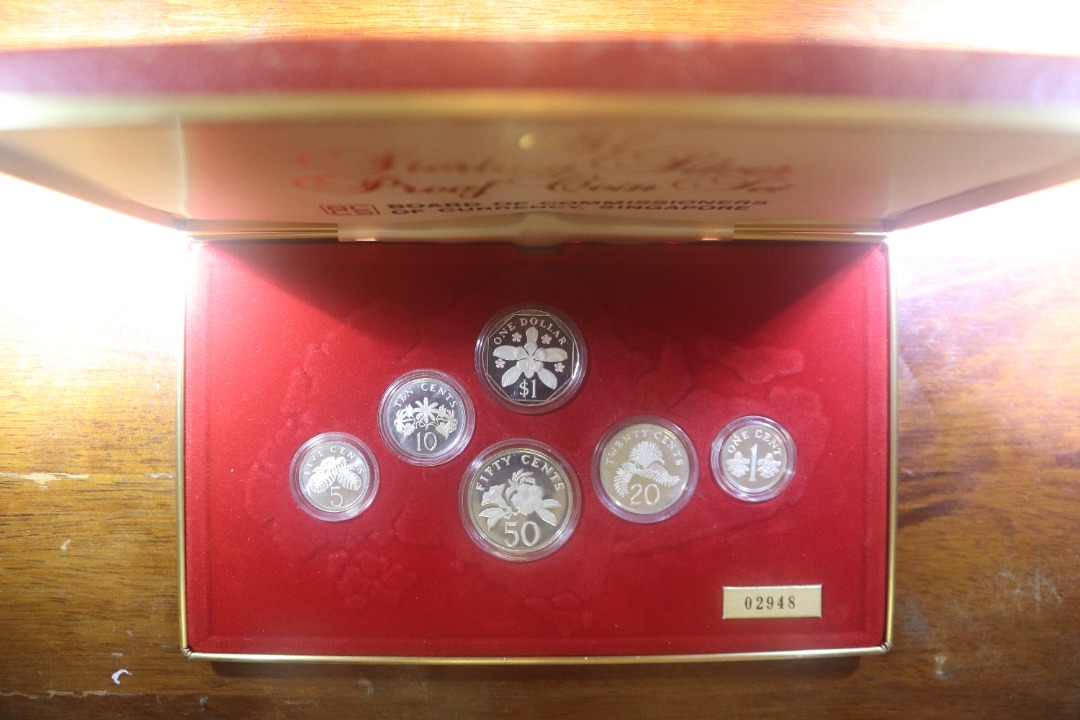 Singapore Republic 1¢ - $1 Uncirculated 1987 Sterling Silver Proof ...
