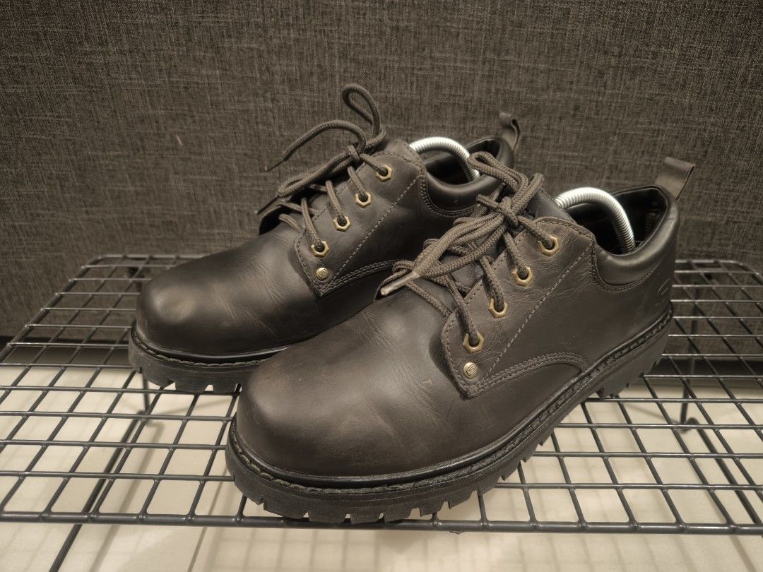 Skechers Mens Tom Cats 6618 Dark Brown Leather Oxford Low Cut Boots UK9 ...