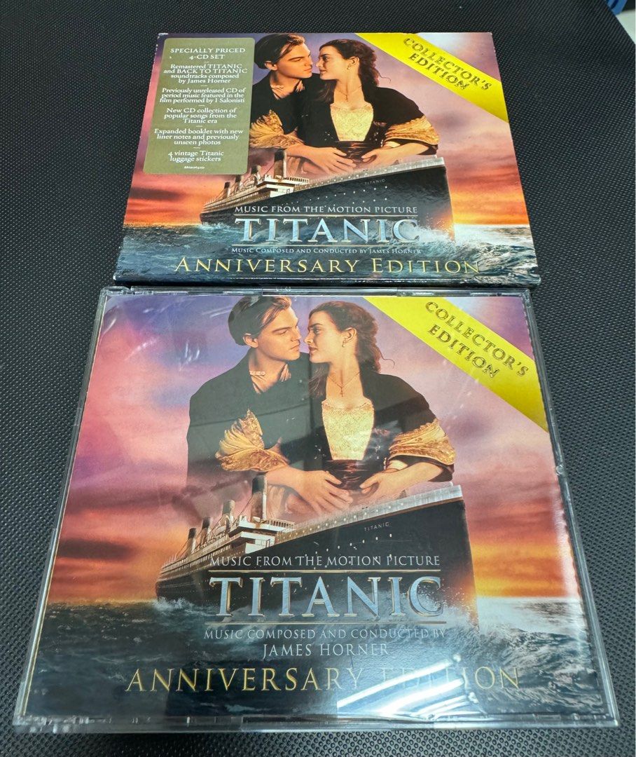 Titanic: Collector’s Anniversary Edition （4CD） 鐵達尼號 電影原聲*罕見4CD套裝珍藏版 made inEU 絕版珍藏 （4隻CD 均完美冇花 ...