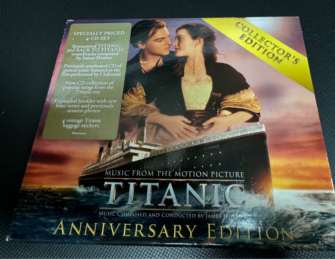 Titanic: Collector’s Anniversary Edition （4CD） 鐵達尼號 電影原聲*罕見4CD套裝珍藏版 made inEU 絕版珍藏 （4隻CD 均完美冇花 ...
