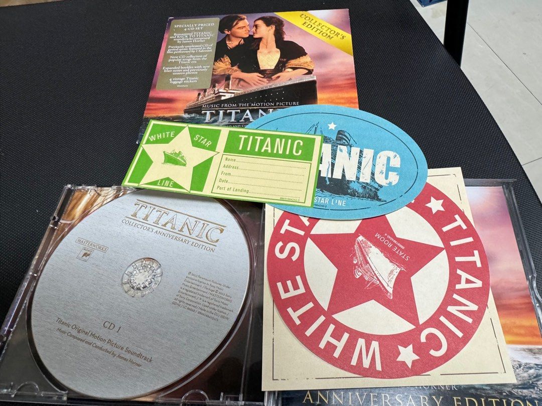 Titanic: Collector’s Anniversary Edition （4CD） 鐵達尼號 電影原聲*罕見4CD套裝珍藏版 made inEU 絕版珍藏 （4隻CD 均完美冇花 ...