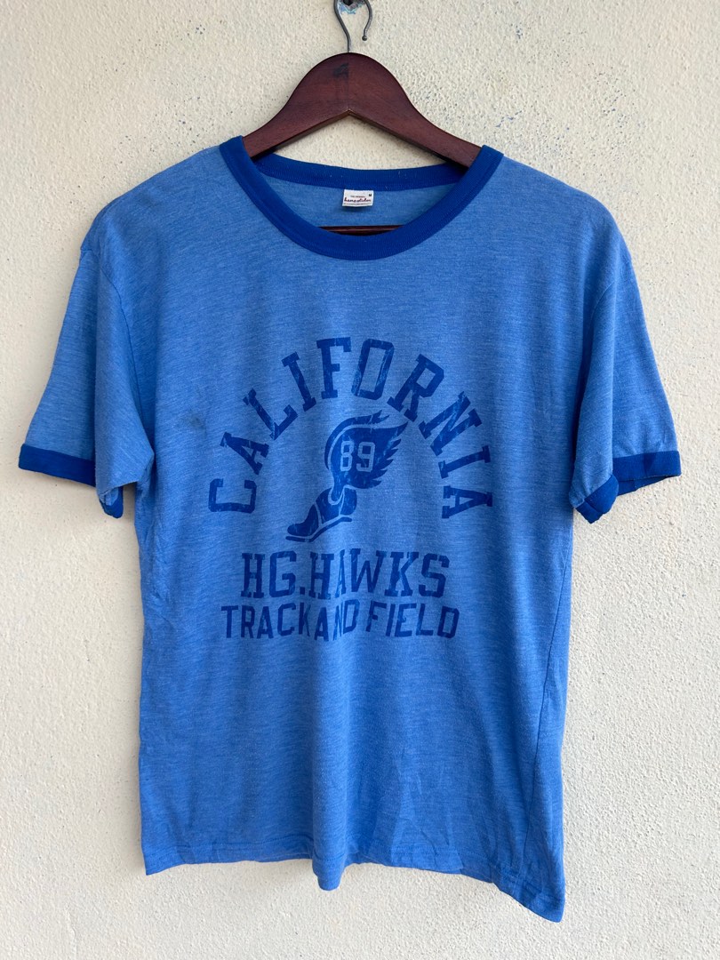 Tshirt Ringer California HG Hawks Track & Field, Men's Fashion, Tops ...