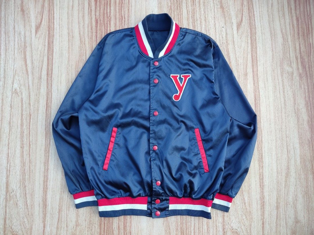 Varsity Satin Logo Y, Fesyen Pria, Pakaian , Baju Luaran di Carousell