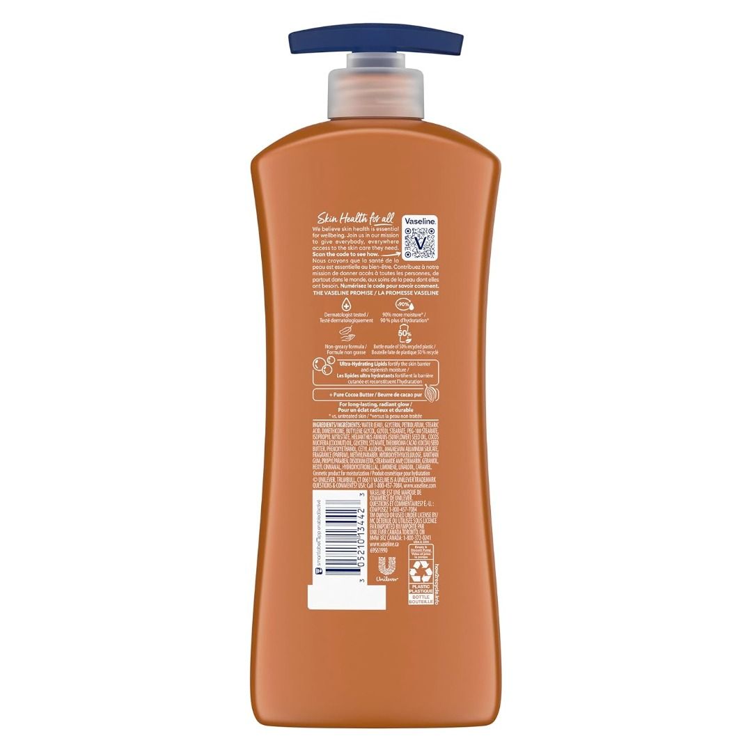 Vaseline Intensive Care Body Lotion for Dry Skin Cocoa Radiant Lotion ...