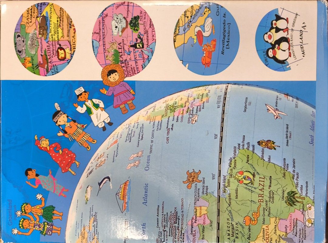 25cm Dia. Political Map Kids Animal Globe For Children 直徑 25cm 動物世界地圖 ...