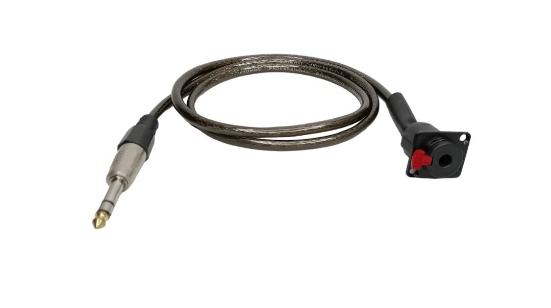 6.35mm MALE PL55 TRS STEREO to PL55 FEMALE CHASSIS, BEST FOR MICROPHONE ...