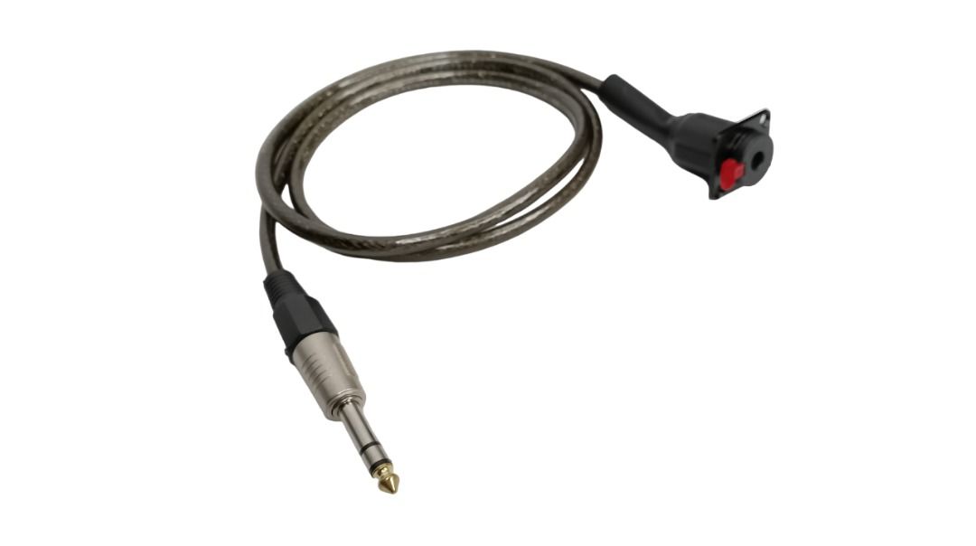 6.35mm MALE PL55 TRS STEREO to PL55 FEMALE CHASSIS, BEST FOR MICROPHONE ...