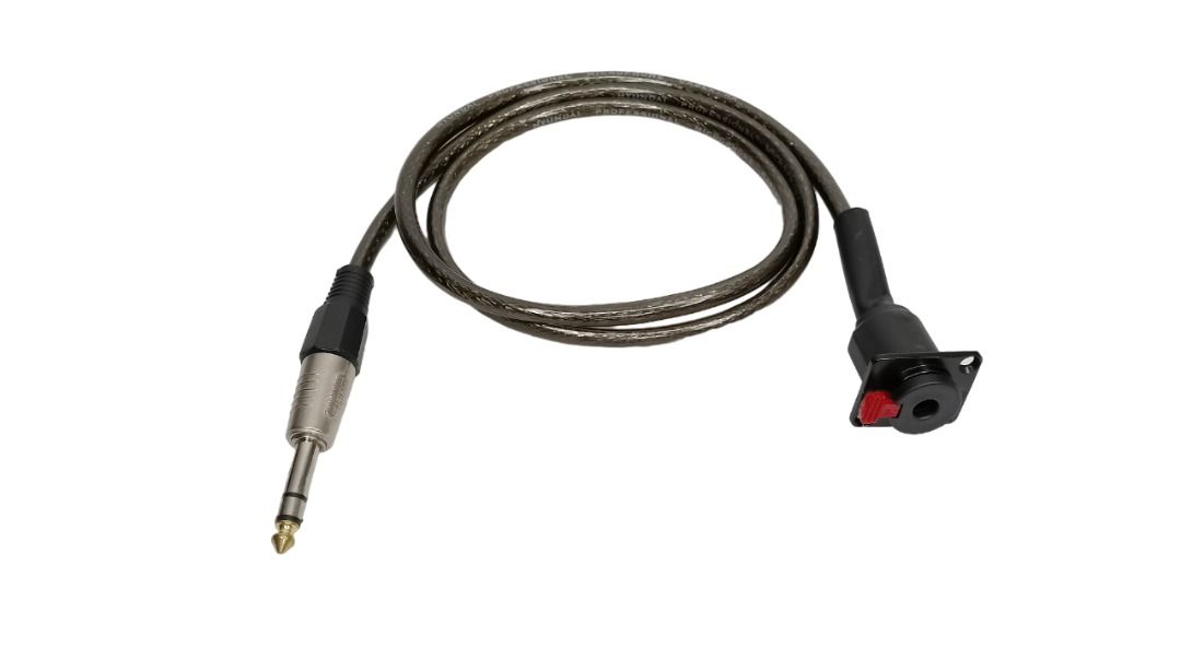 6.35mm MALE PL55 TRS STEREO to PL55 FEMALE CHASSIS, BEST FOR MICROPHONE ...