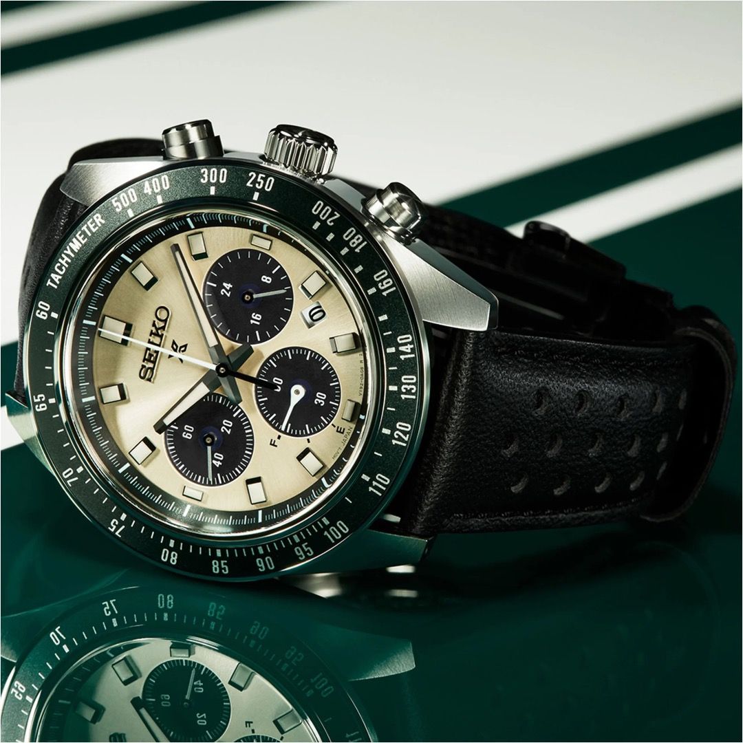 精工 SEIKO PROSPEX SPEEDTIMER CHRONOGRAPH SOLAR 太陽能 SSC943P1 100M 防水 墨綠色圈 ...