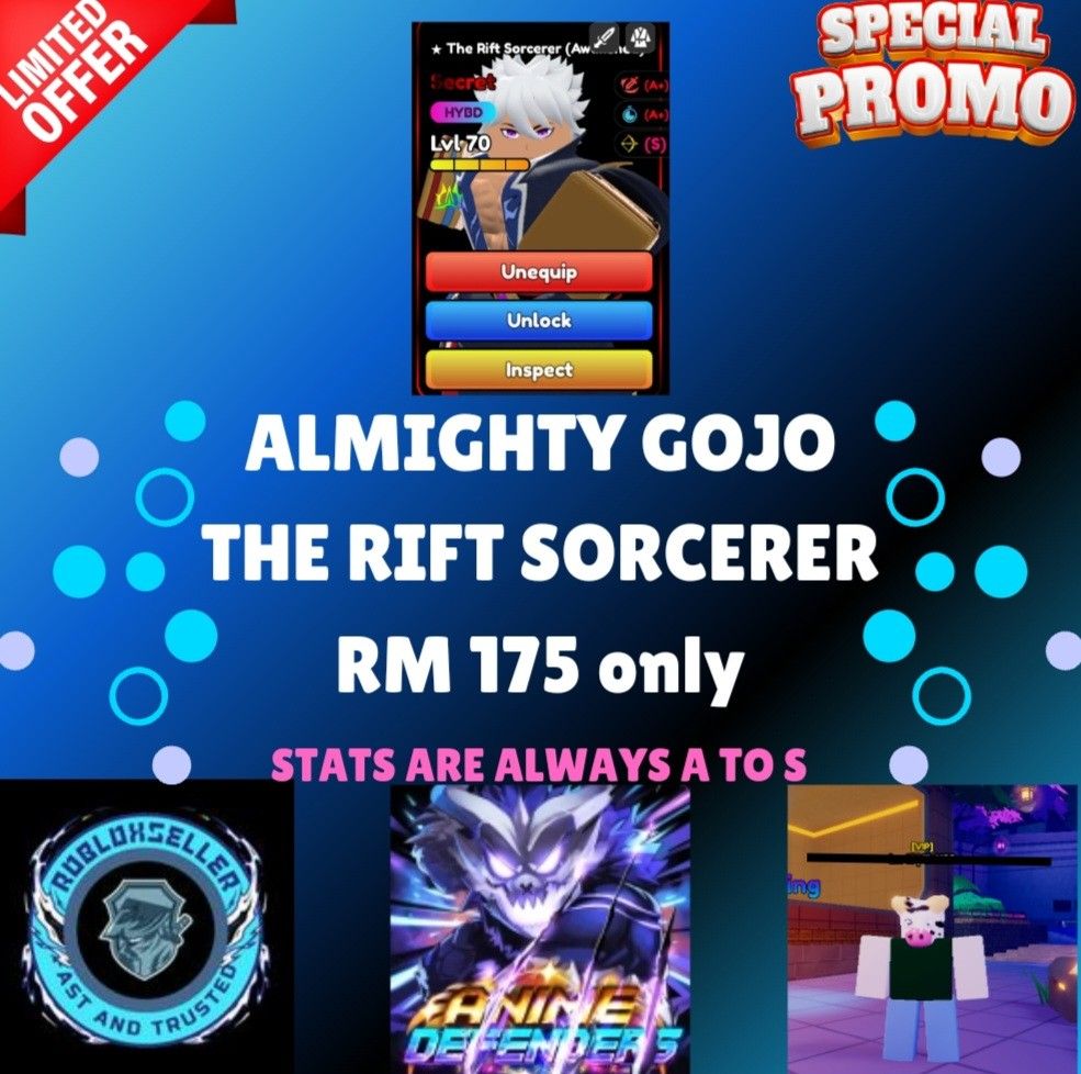Anime Defenders Almighty Gojo, Video Gaming, Video Games, Others on ...