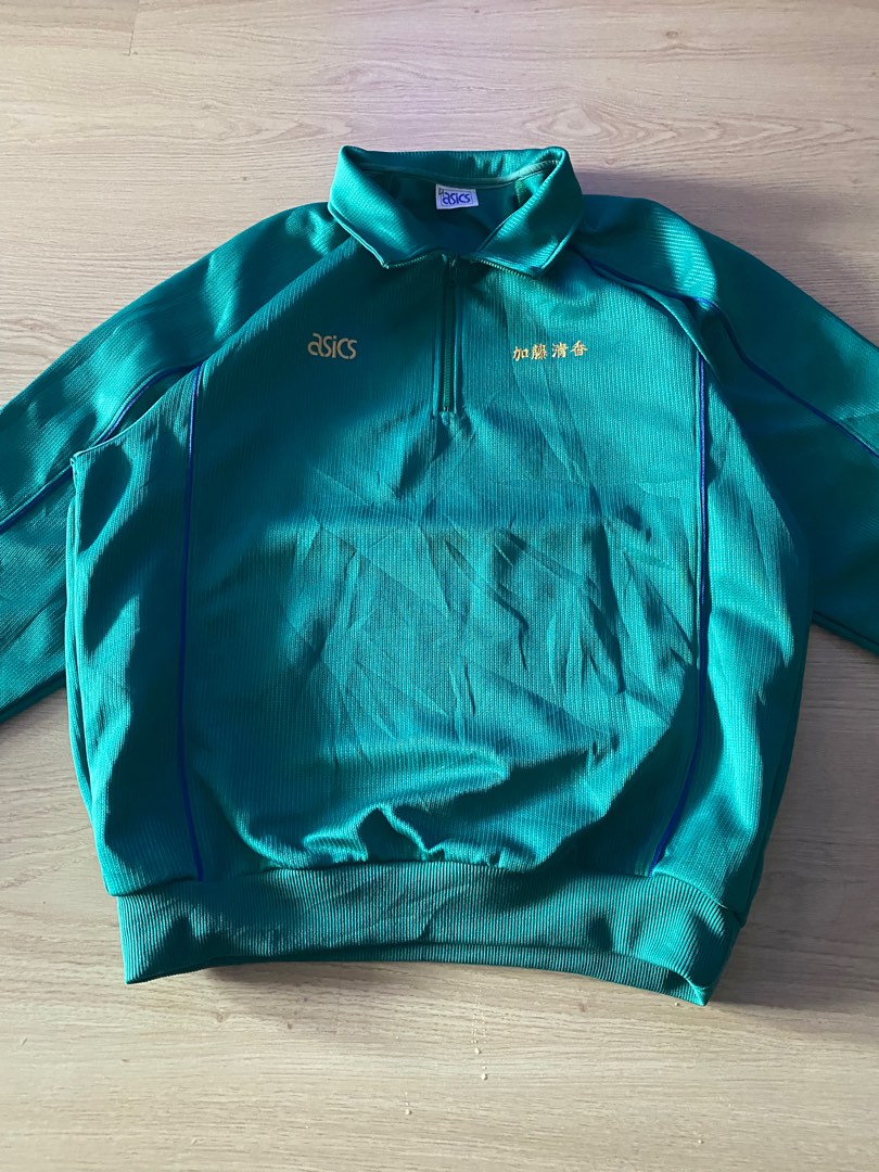 Asics HalfZipper Tracktop, Men's Fashion, Activewear on Carousell