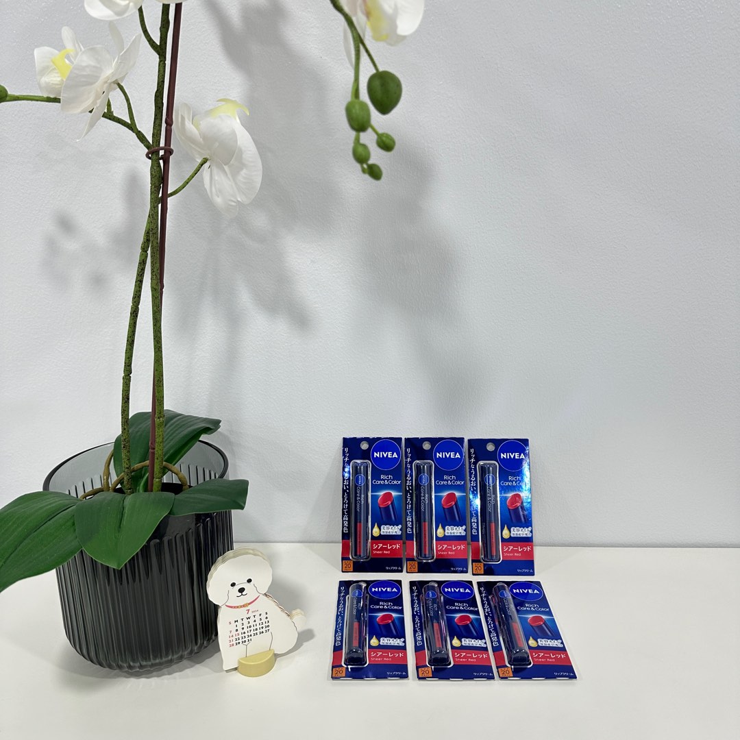 AUTHENTIC Nivea Rich Care & Color Lip Balm - Sheer Red, Beauty ...