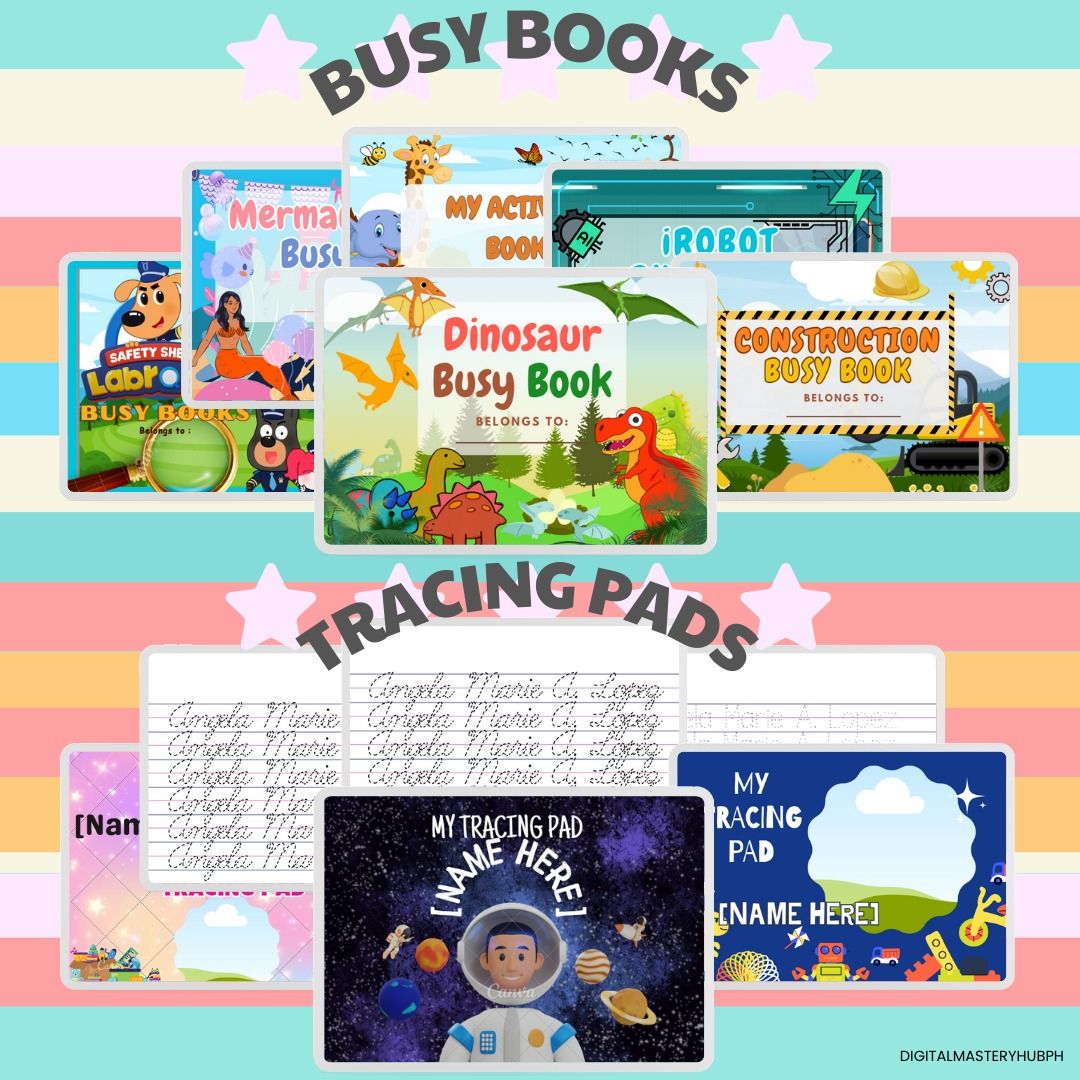 Busy Book Bundles | Tracing Workbooks | Learning Materials | Coloring ...
