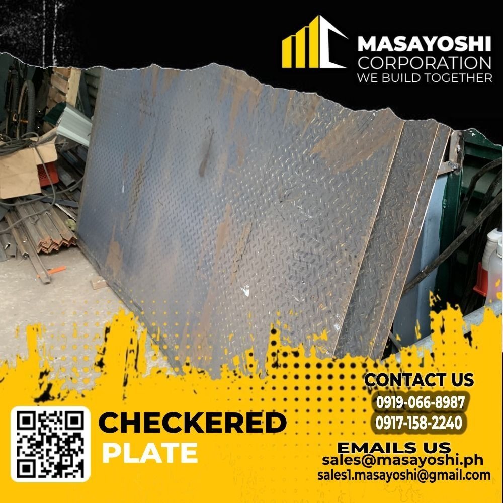 Checkered Plate 4x8ft x 3.2mm,MS Plate, Anchor Bolt, Channel Bar, Angle ...