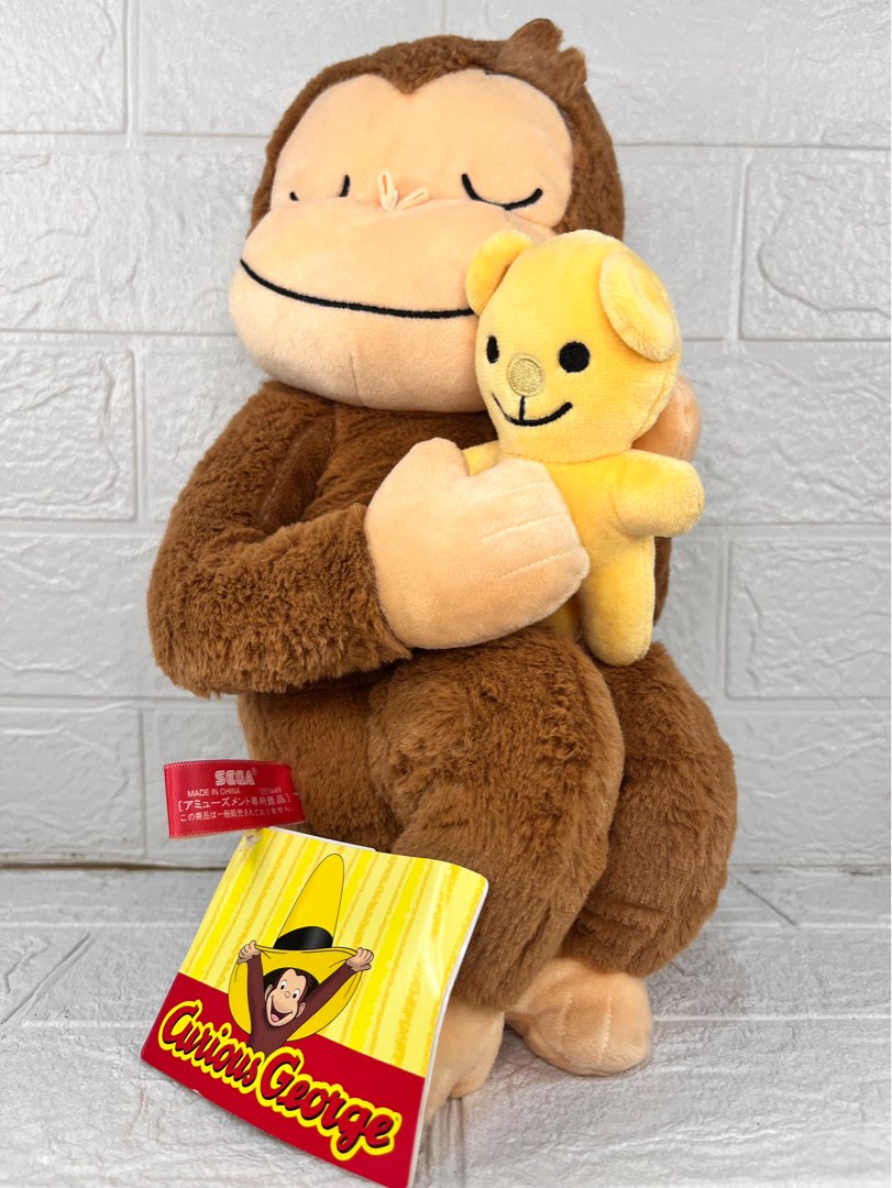Curious George The Brown Monkey Sleeping with Yellow Bear Plush ...
