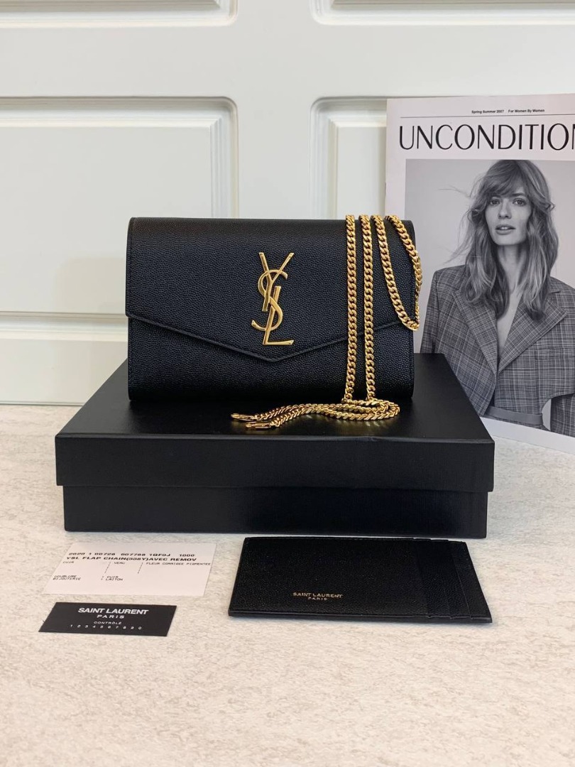 Excellent YSL Uptown WOC in Black GHW ( Include Card Holder ) Complete ...