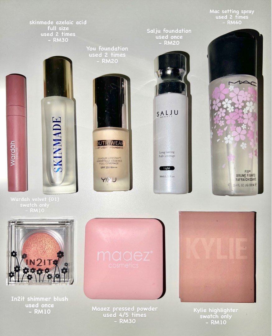 Foundation salju & YOU, Mac setting spray, Wardah velvet lipmatte ...