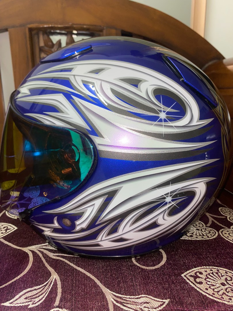 Helmet Shoei Polaris Biru, Motorbikes on Carousell