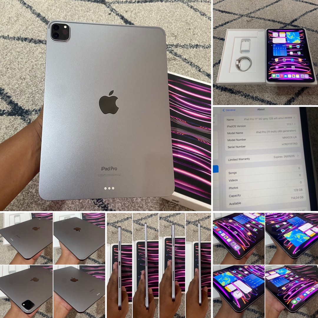 ipad pro m2 11 inch grey 128gb wifi sd mei 2025, Telepon Seluler & Tablet, Tablet di Carousell