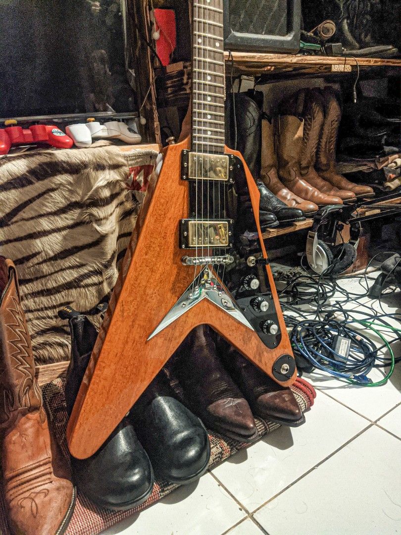 JHS Vintage V60 Flying V Trans Amber no epiphone gibson prs squier ...