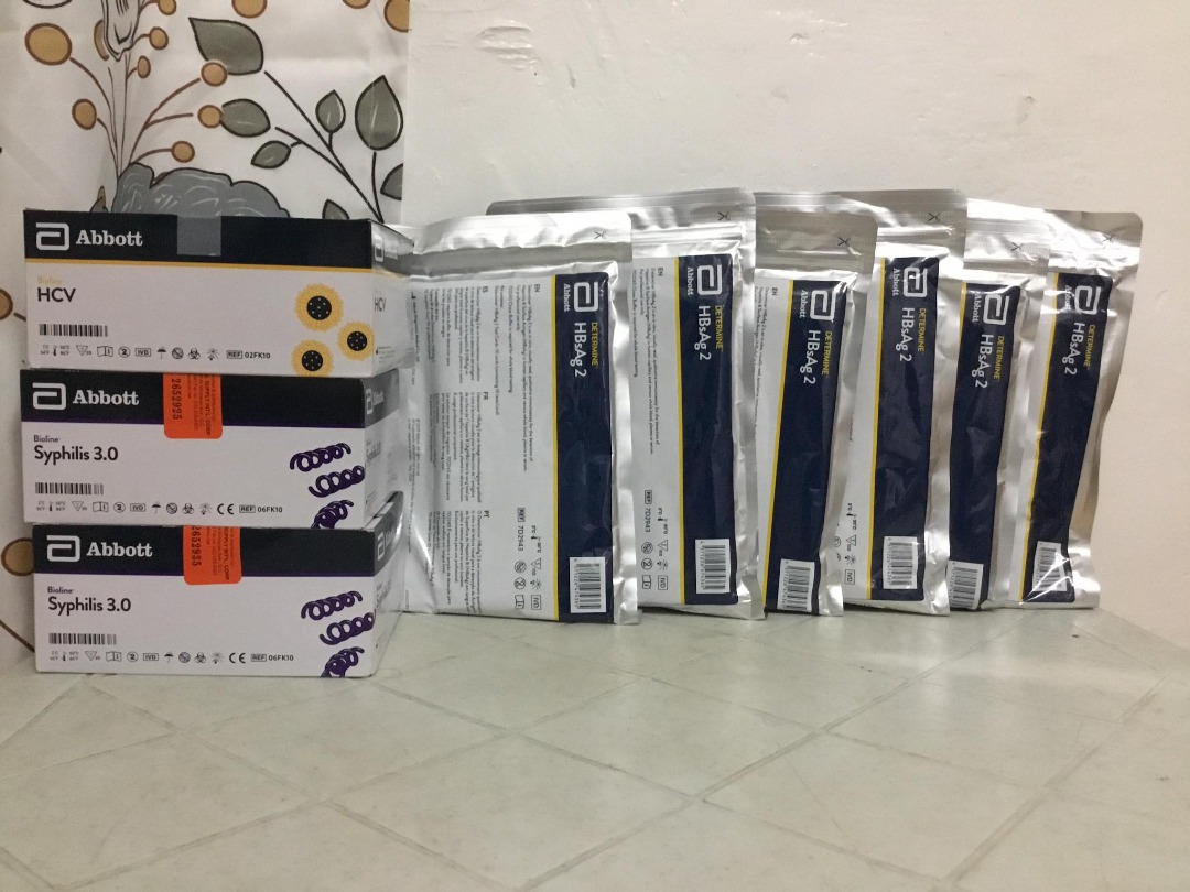 LABORATORY TESTS KITS BY ABBOTT (PACKAGE) - HCV, HEPATITIS B, SYPHILIS ...