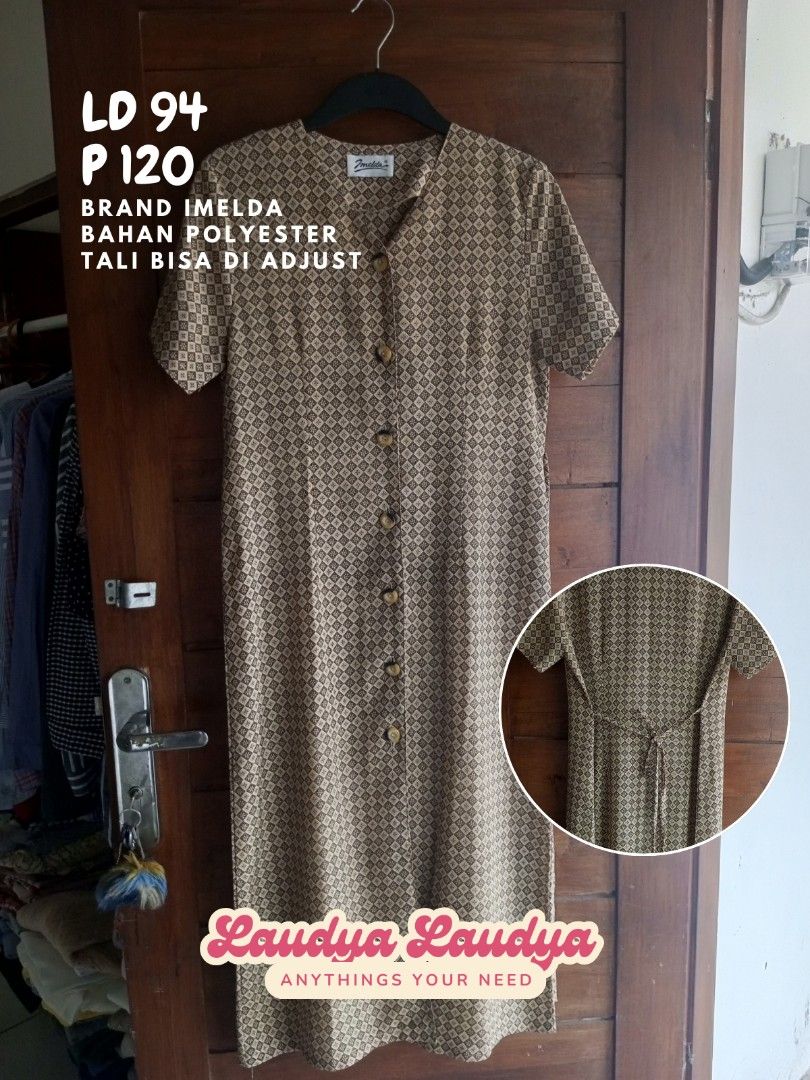 Long Dress Motif Batik Vintage by Imelda, Fesyen Wanita, Pakaian Wanita ...