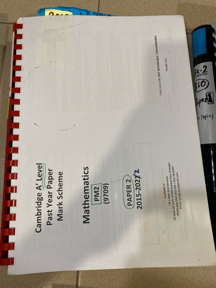 Maths Paper 2 A Level Past Year (2015-2022), Hobbies & Toys, Books ...